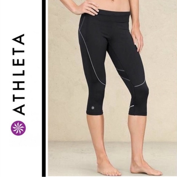 Athleta | Pants & Jumpsuits | Womens Athleta Black Quick Step Capri ...